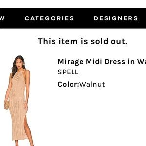 Dresses | Spell Mirage Midi Dress In Walnut Crotchet Open Weave | Poshmark